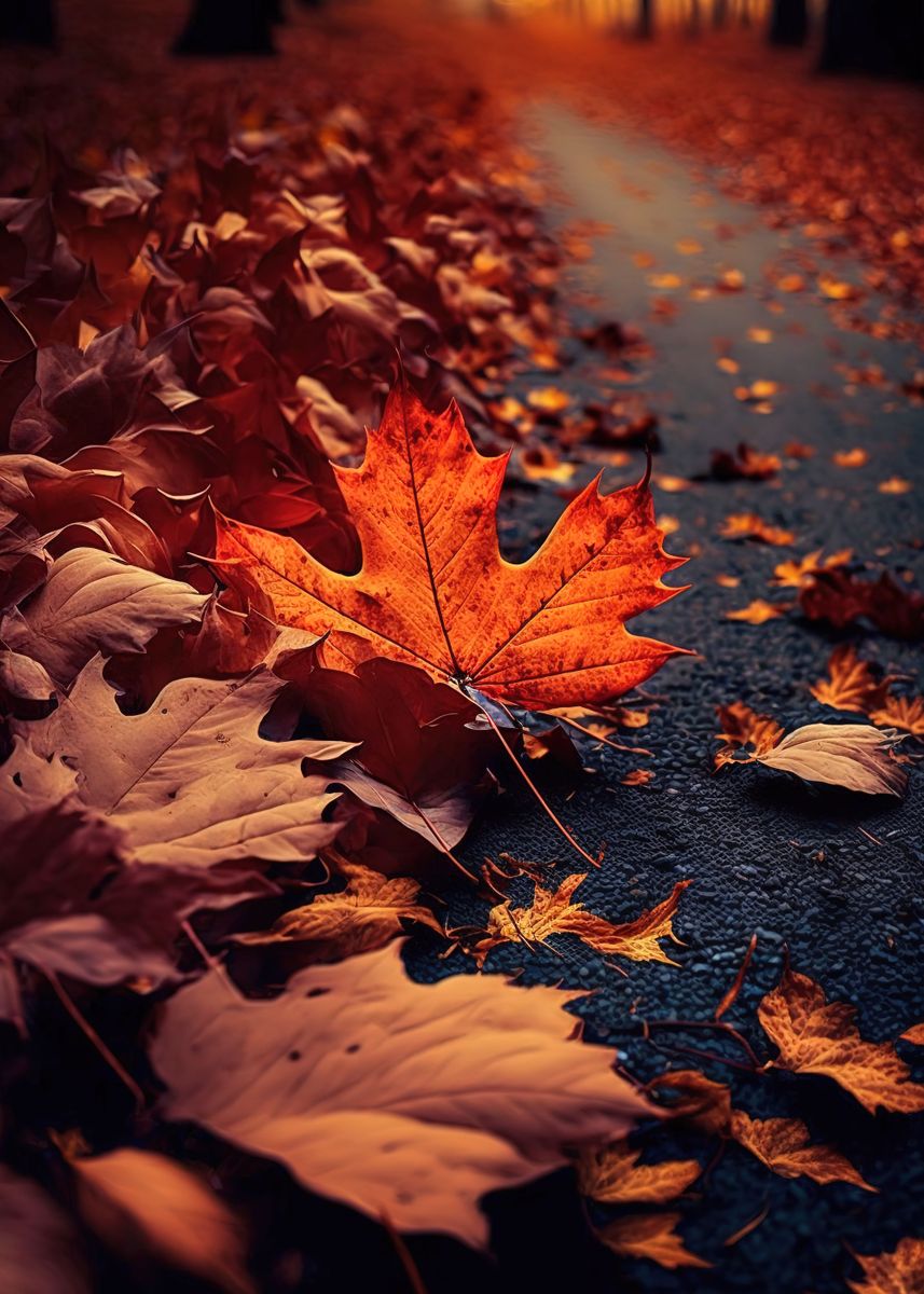 'autumn leaves ' Poster, picture, metal print, paint by Silhouette ...