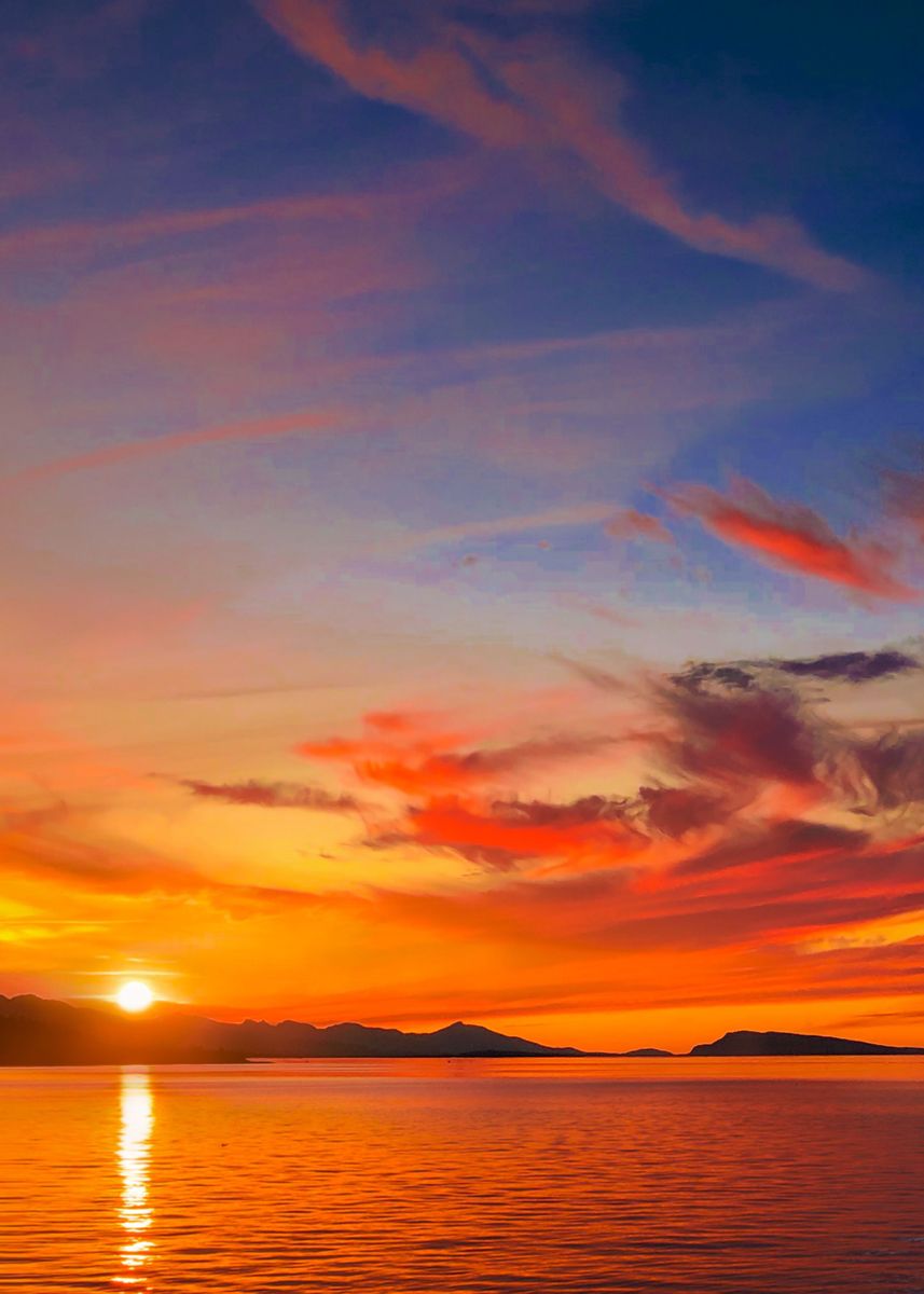 'Sunset' Poster, picture, metal print, paint by Rijis Art | Displate