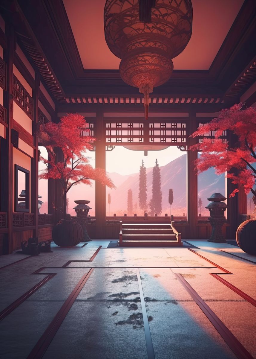 'Ancient Japanese Dojo' Poster by Morphic Prints | Displate