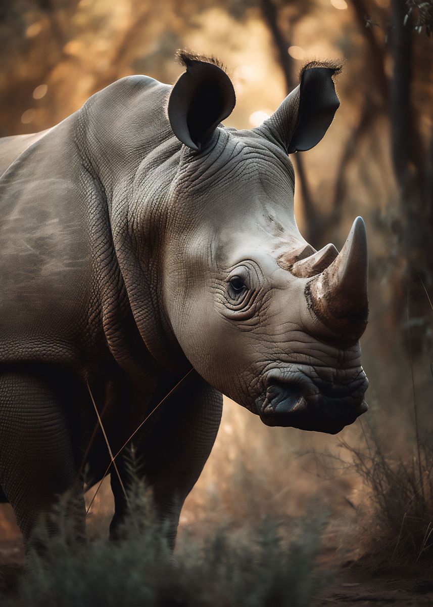 'Beautiful Rhinoceros' Poster by Zooscape Wildlife | Displate