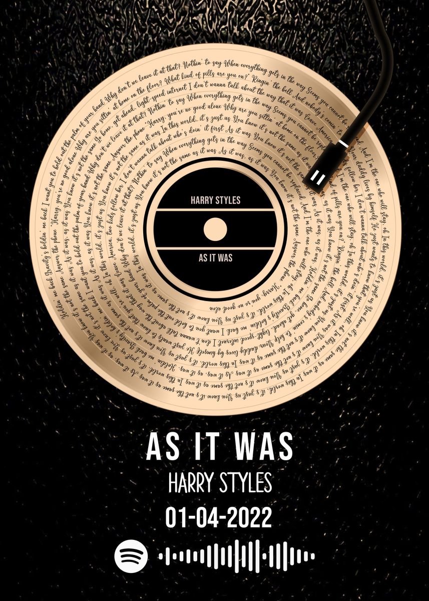 'as it was lyrics' Poster, picture, metal print, paint by Charlie Song ...