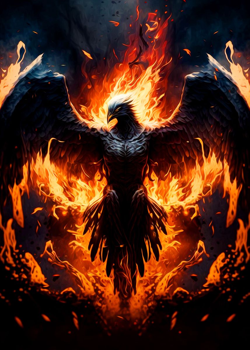 'Phoenix' Poster, picture, metal print, paint by Sunny Artist | Displate
