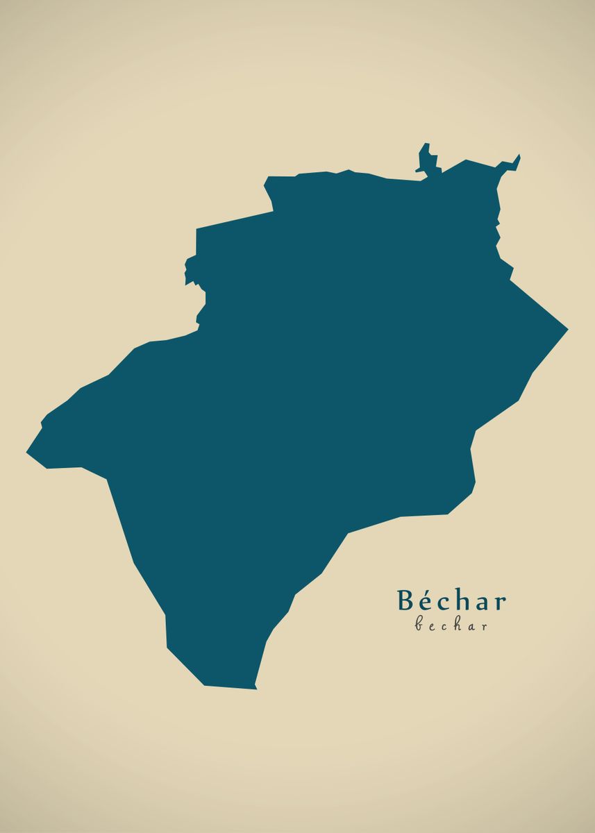 'Bechar province map' Poster, picture, metal print, paint by Ingo ...