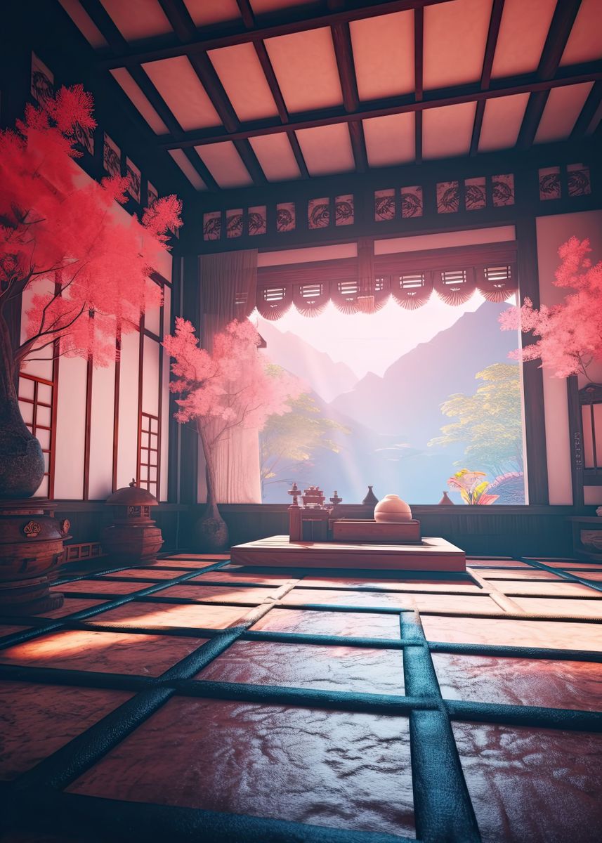 'Ancient Japanese Dojo' Poster, picture, metal print, paint by Morphic ...