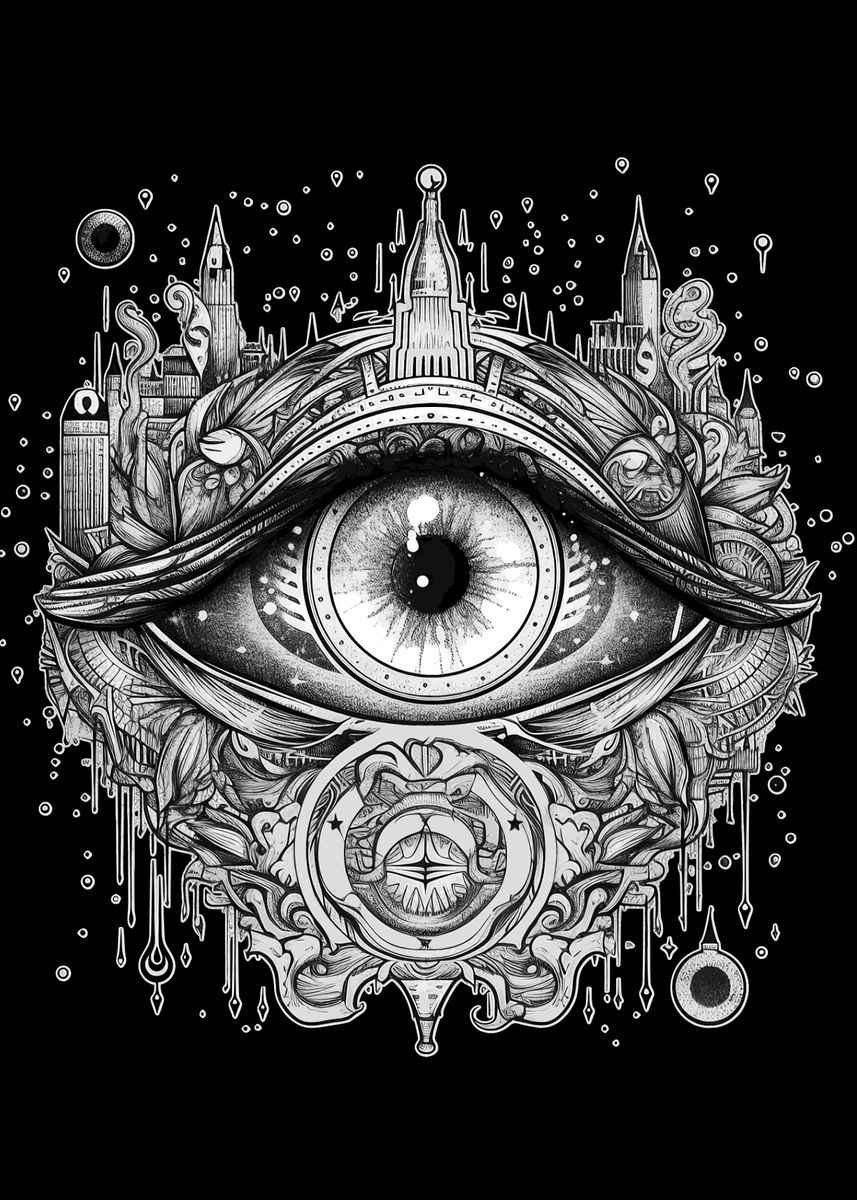 'Abstract Eye of Providence' Poster, picture, metal print, paint by ...