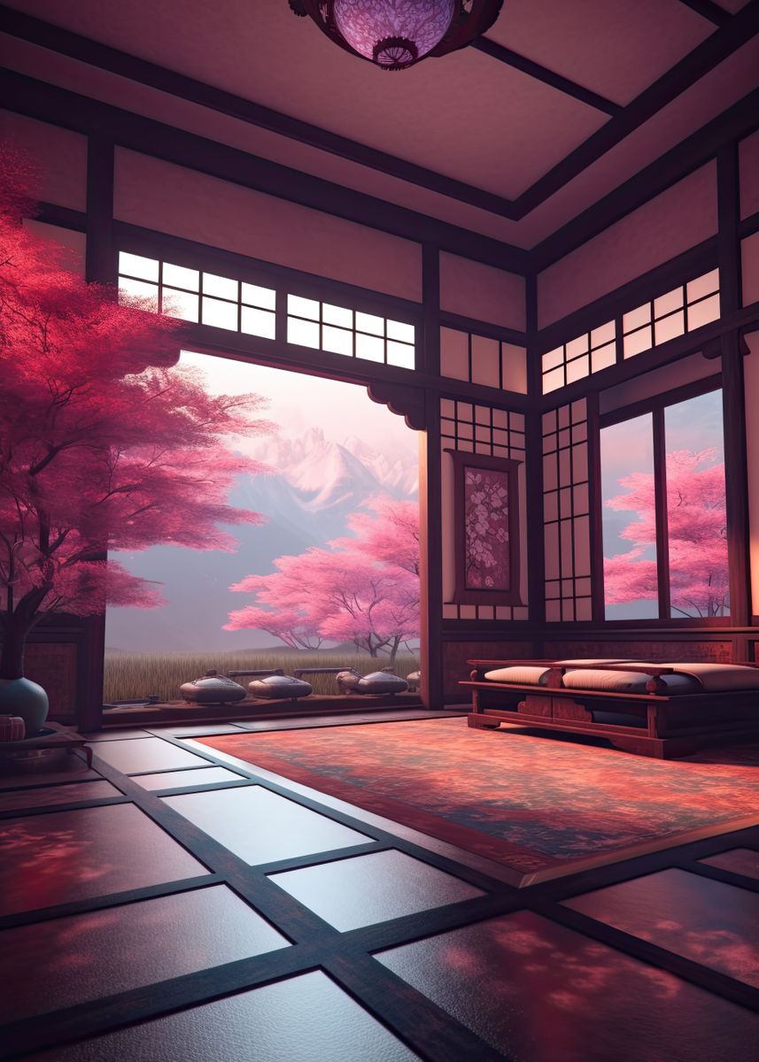 'Ancient Japanese Dojo' Poster, picture, metal print, paint by Morphic ...