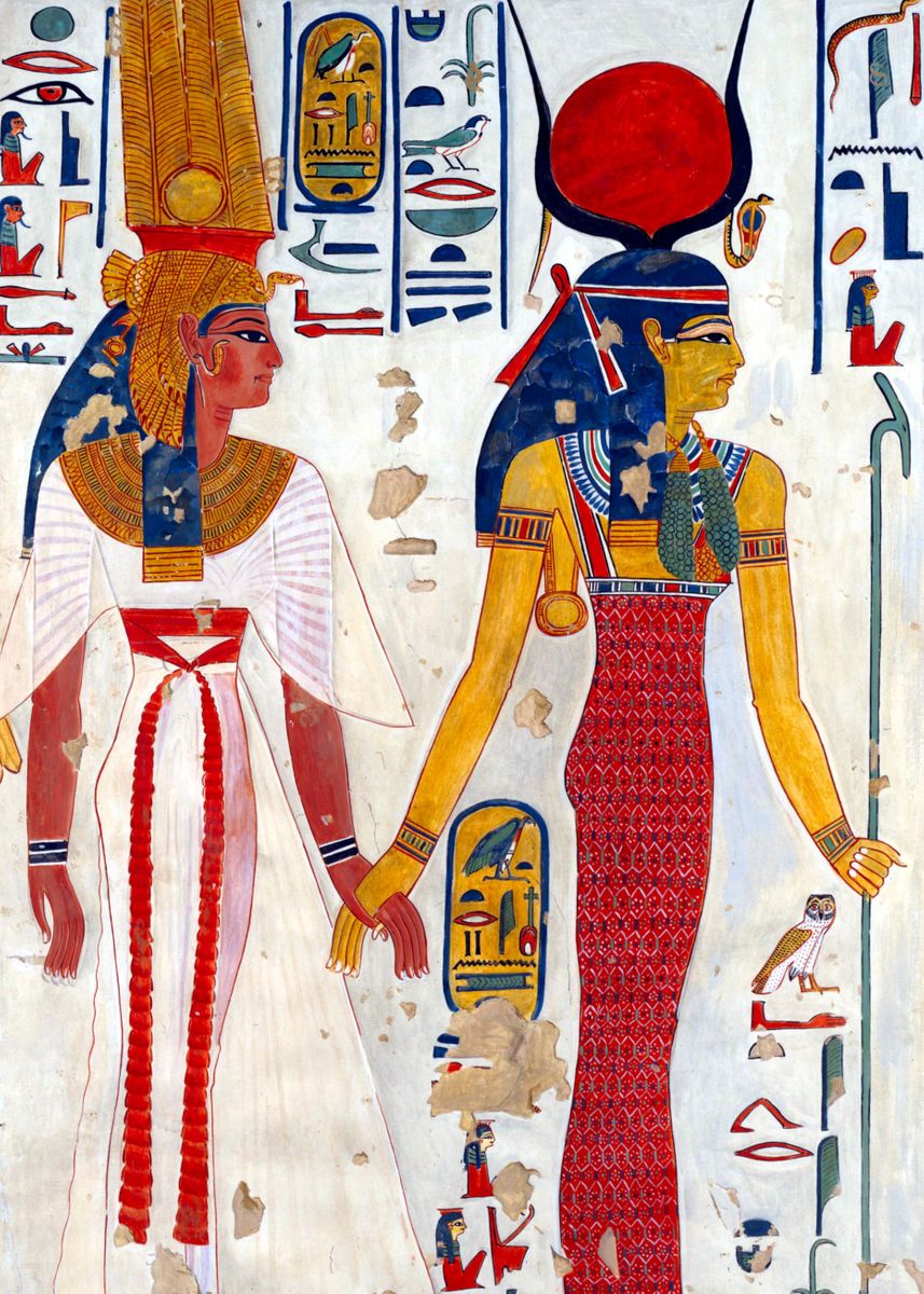 'Queen Nefertari and Isis' Poster, picture, metal print, paint by ViktorDesigns | Displate