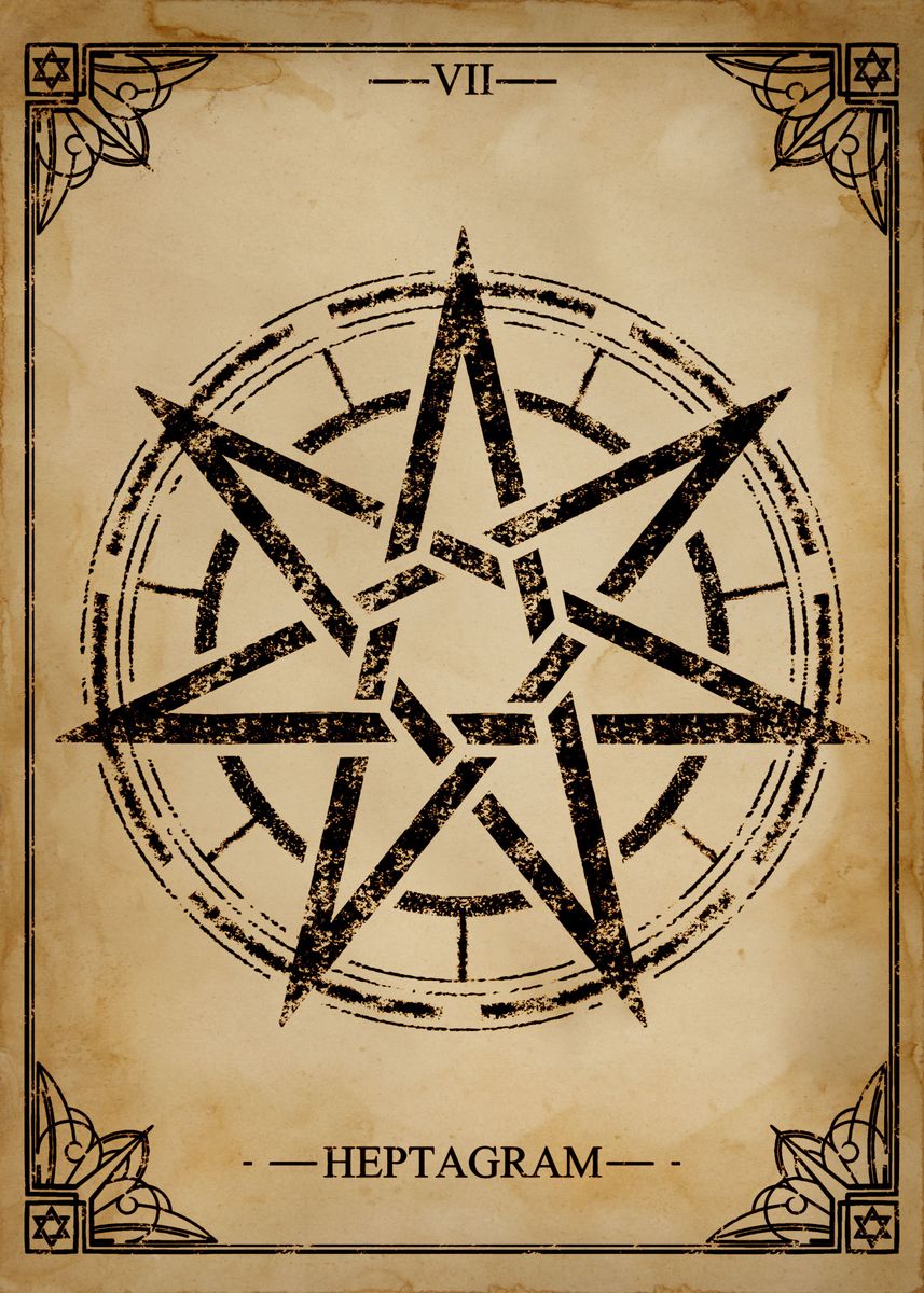 'Heptagram' Poster by Geometrical Helianthus | Displate