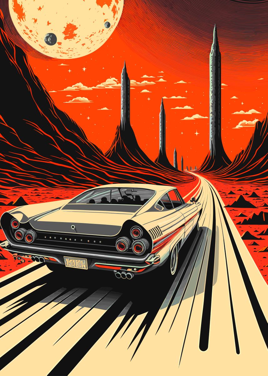 'Car ' Poster, picture, metal print, paint by the Moooh | Displate