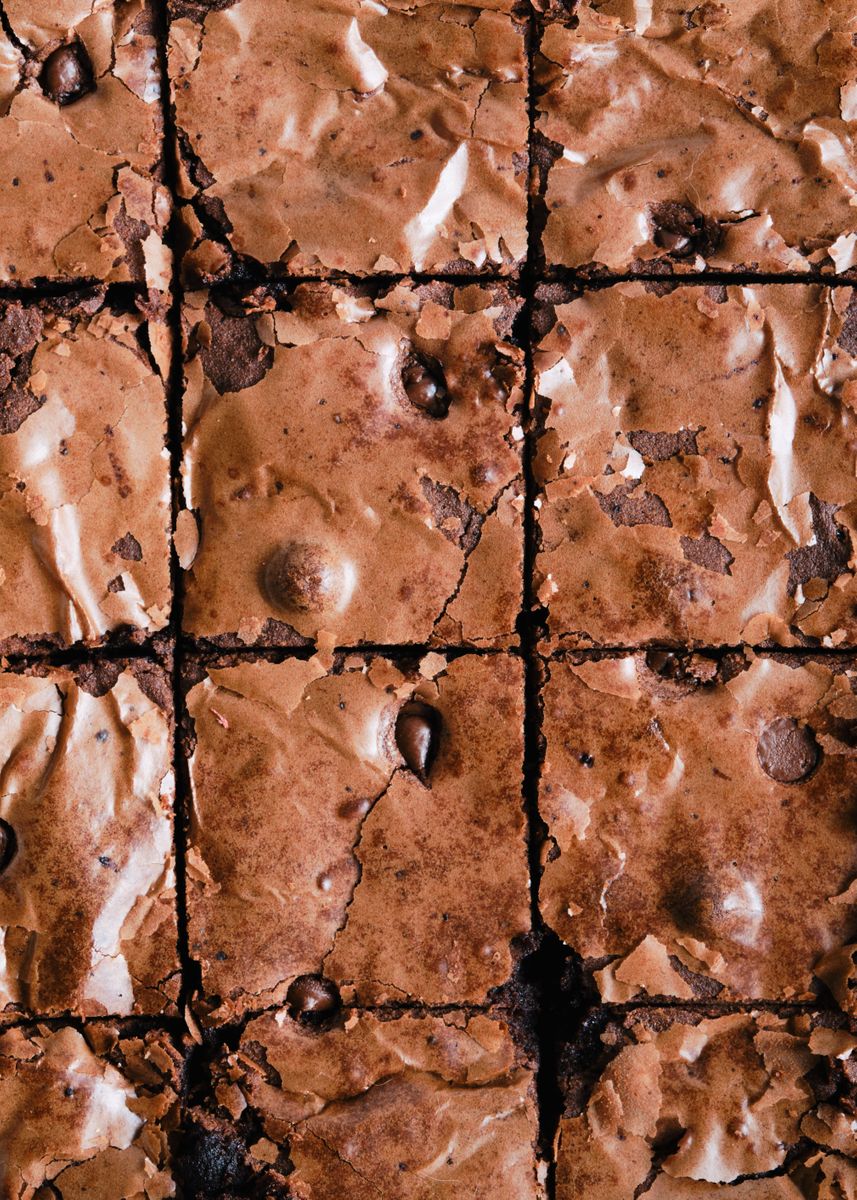 'Homemade Chocolate Brownie' Poster, picture, metal print, paint by ...