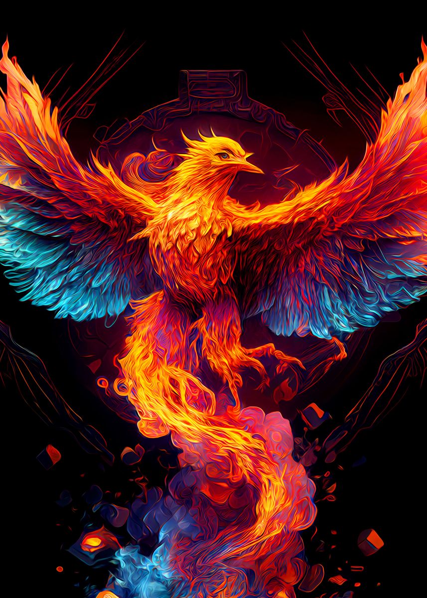 'Phoenix' Poster, picture, metal print, paint by Sunny Artist | Displate