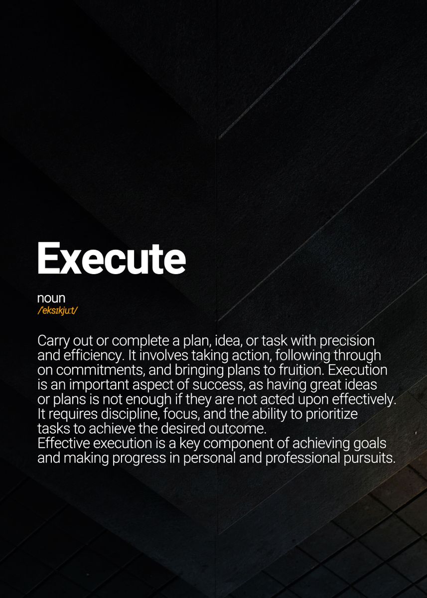 'Execute Quote' Poster, picture, metal print, paint by Mr Penguin ...