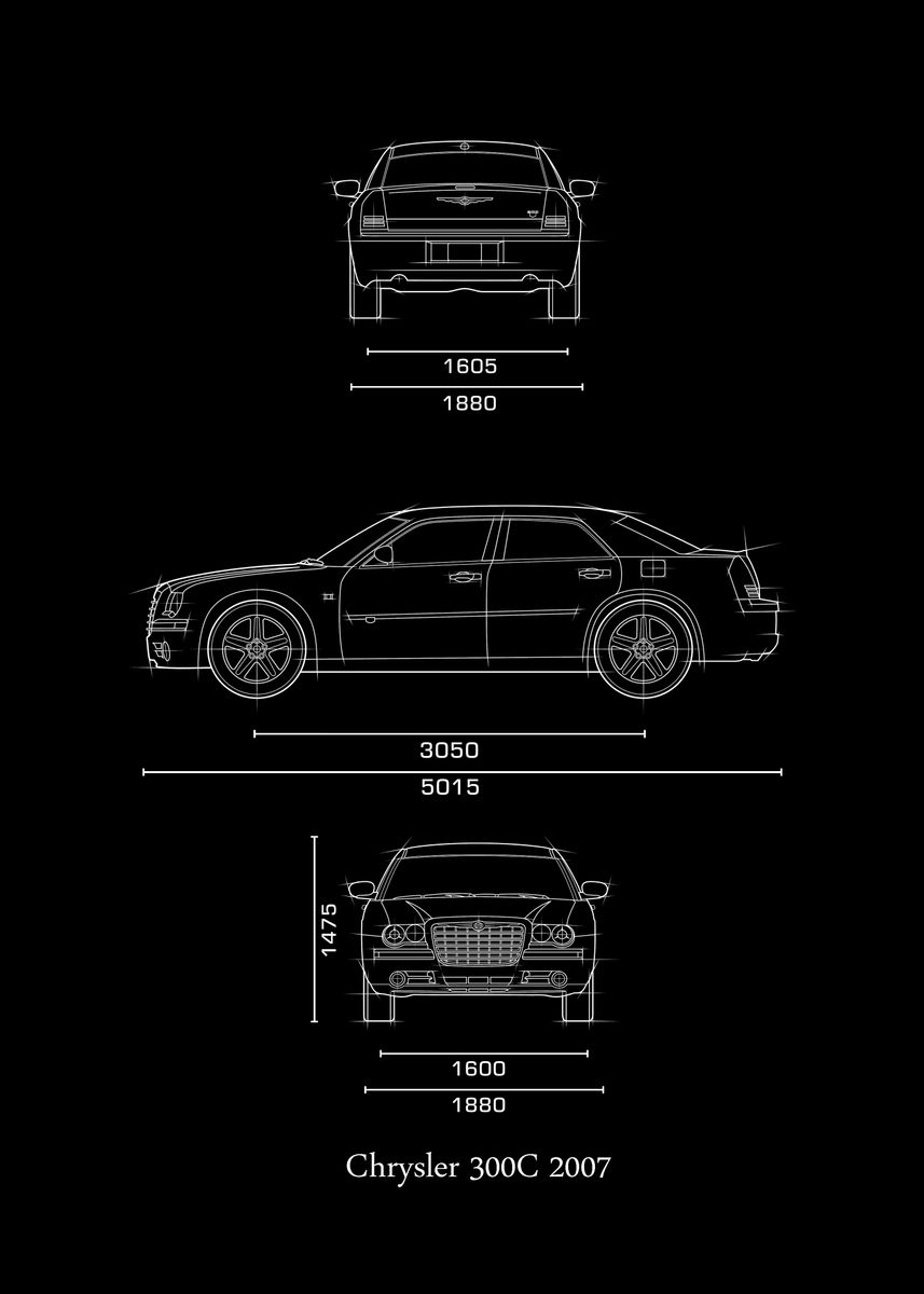 'Chrysler 300C 2007' Poster, picture, metal print, paint by ke ke ...