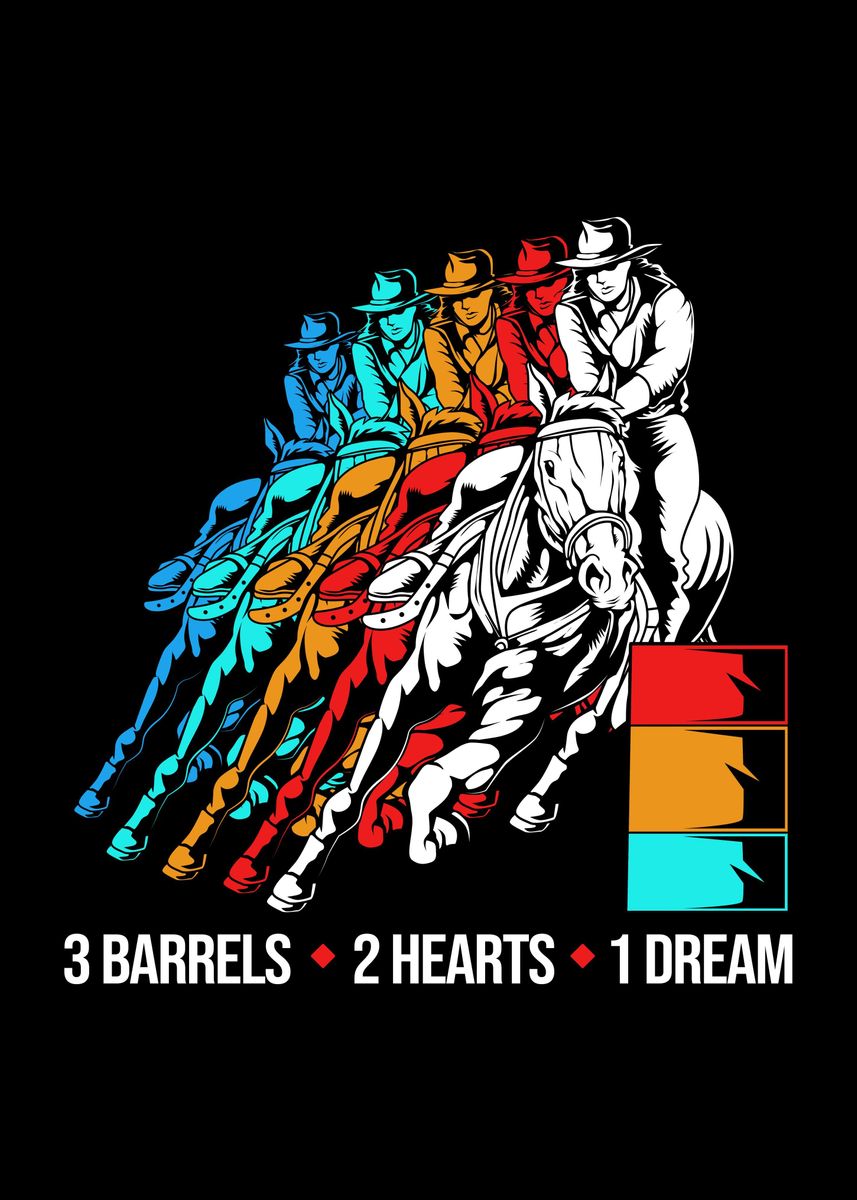 'Barrel Racing Horse' Poster by FunnyGifts | Displate