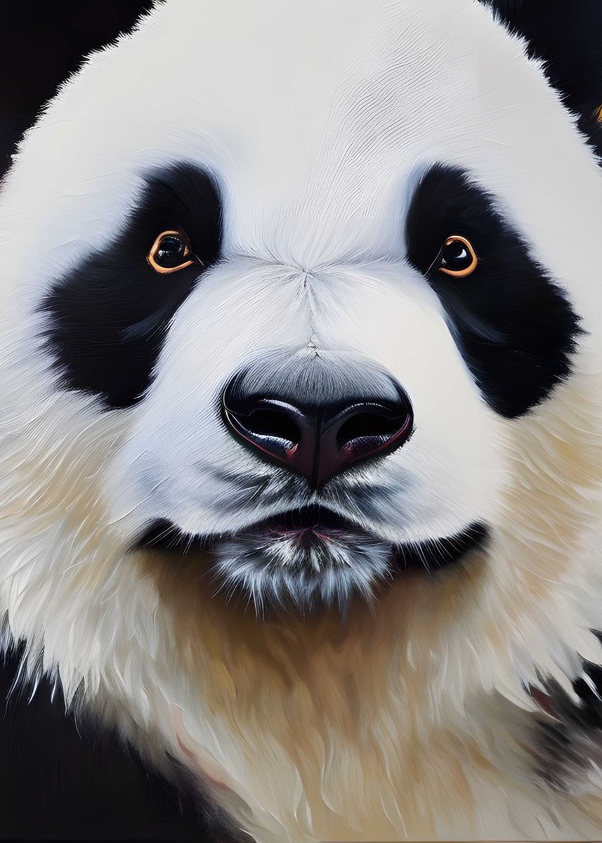 'Panda Portrait' Poster, picture, metal print, paint by Neckebroeck ...
