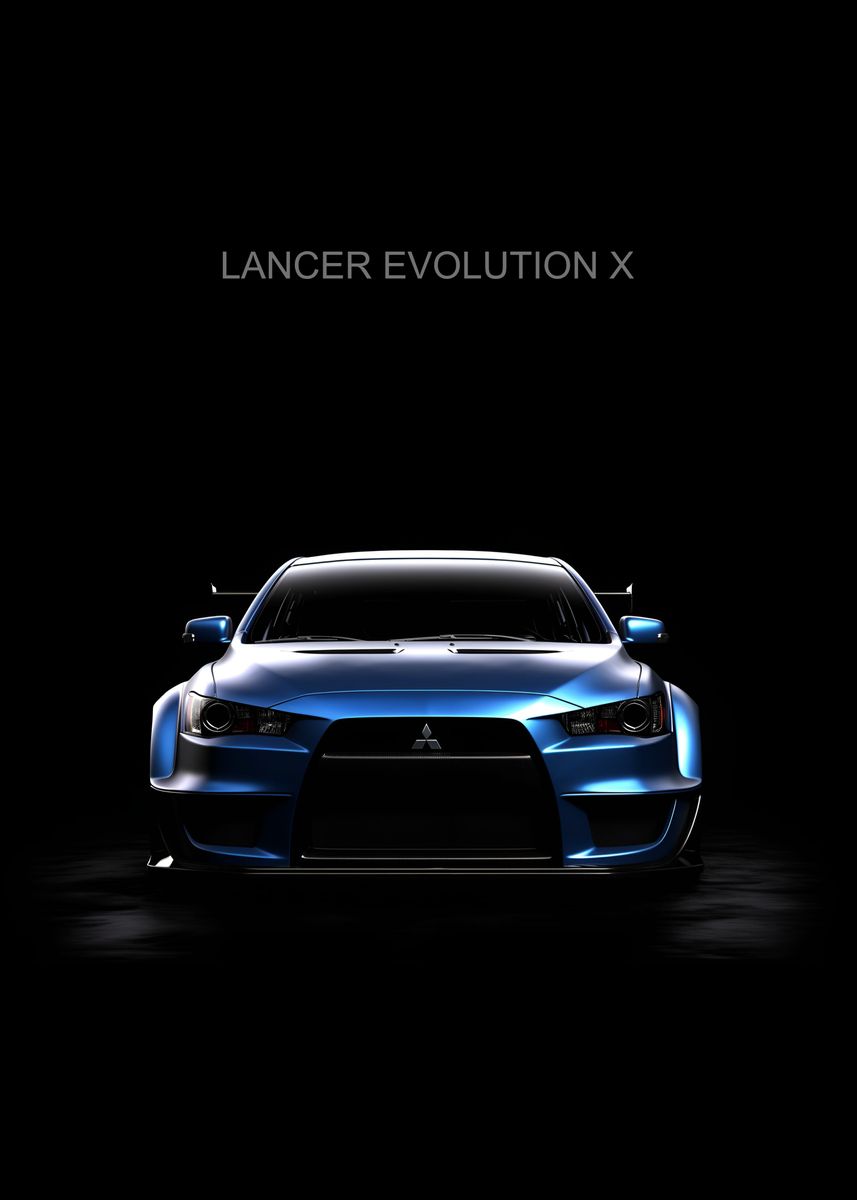 'lancer evolution x blue' Poster, picture, metal print, paint by Masje ...