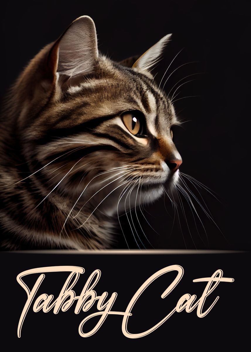 'Adorable Tabby Cat' Poster, picture, metal print, paint by Artistic ...
