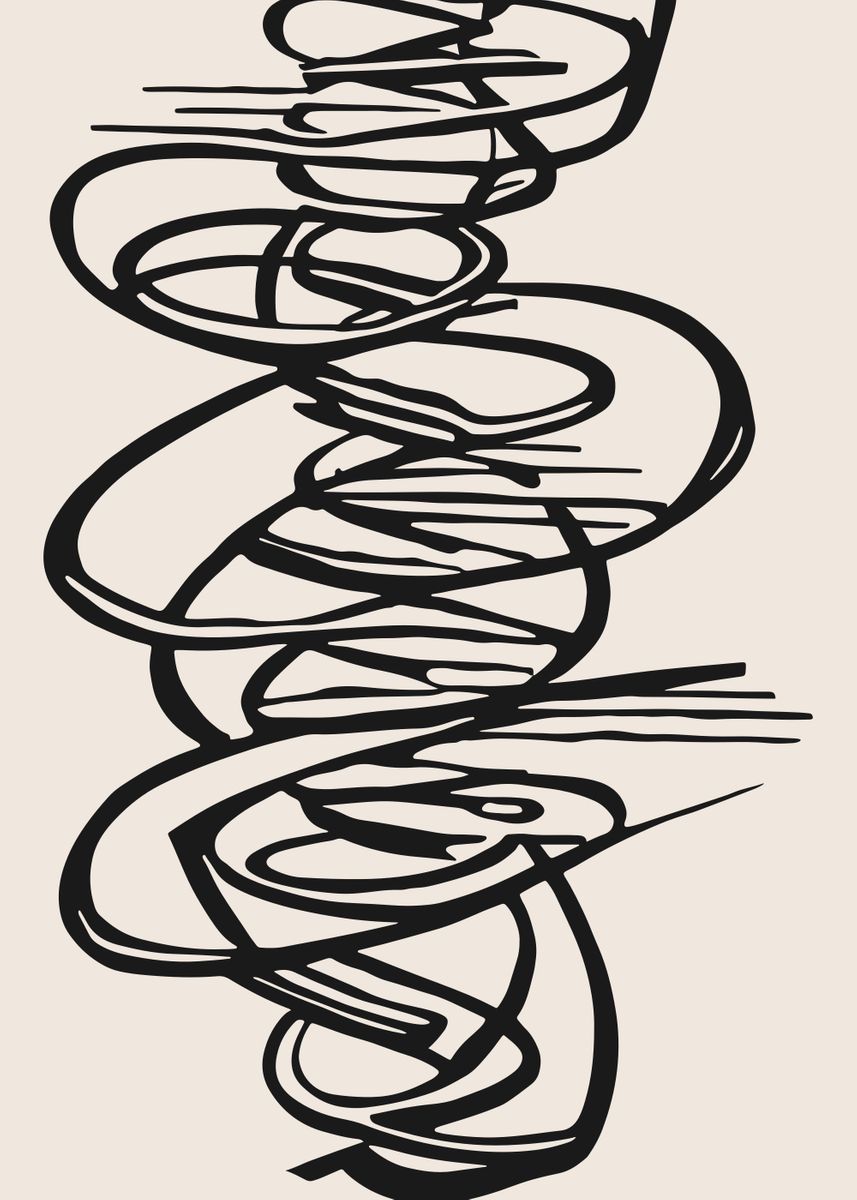 'Swirl Dancing Lines' Poster, picture, metal print, paint by ...