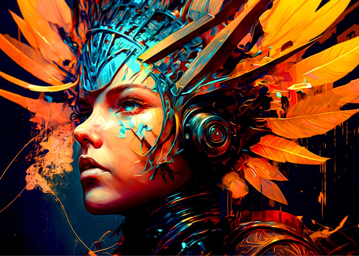 'Fantasy Girl Face' Poster by Uranus Artist | Displate