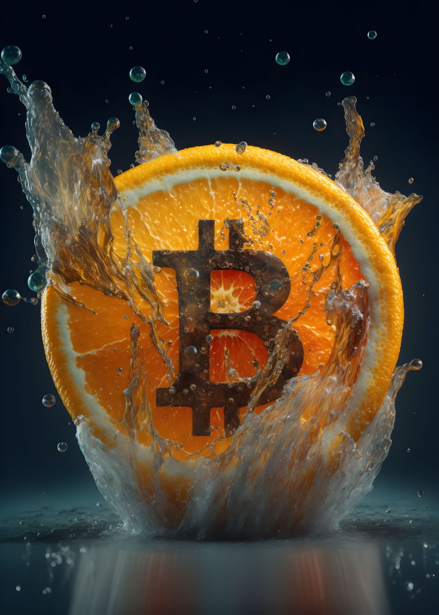 'Bitcoin Orange' Poster, picture, metal print, paint by Pixaverse ...