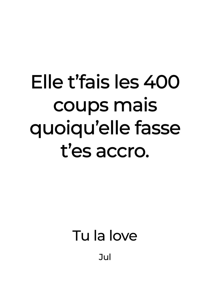 'Jul Poster Affiche' Poster by Jimmy Punchline | Displate