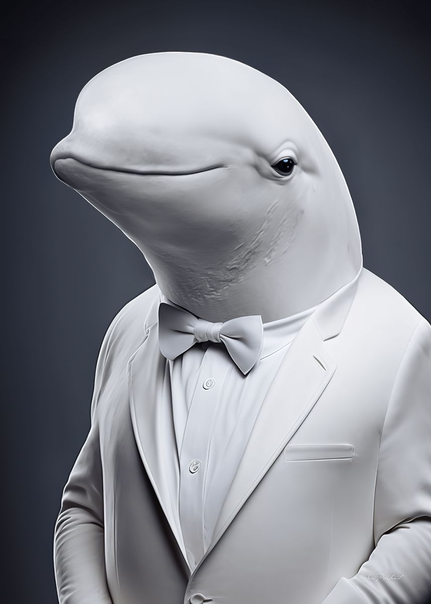 'Beluga Portrait' Poster, picture, metal print, paint by Clement ...
