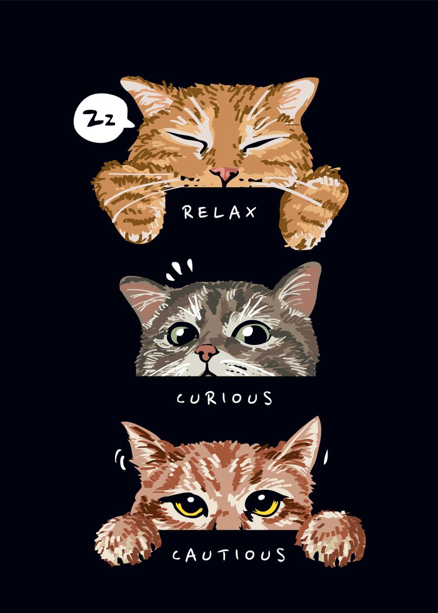 'Cute Cat Meme' Poster, picture, metal print, paint by Alex Romiro ...