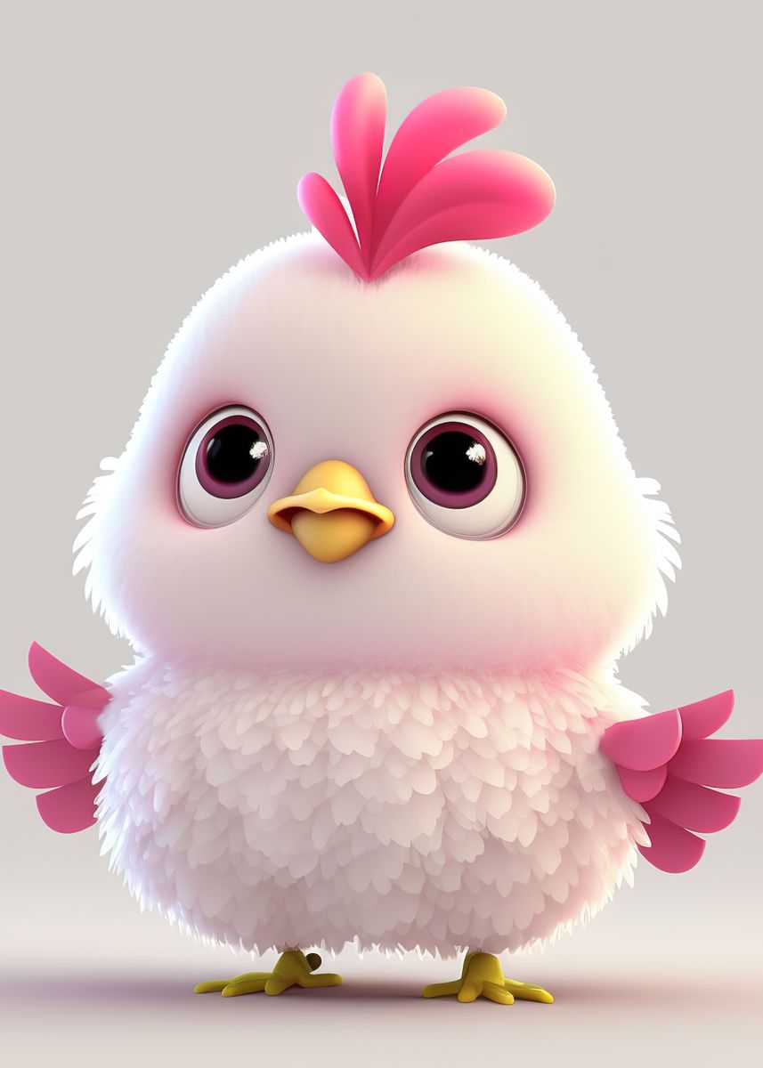 'chicken baby ' Poster, picture, metal print, paint by Jena | Displate