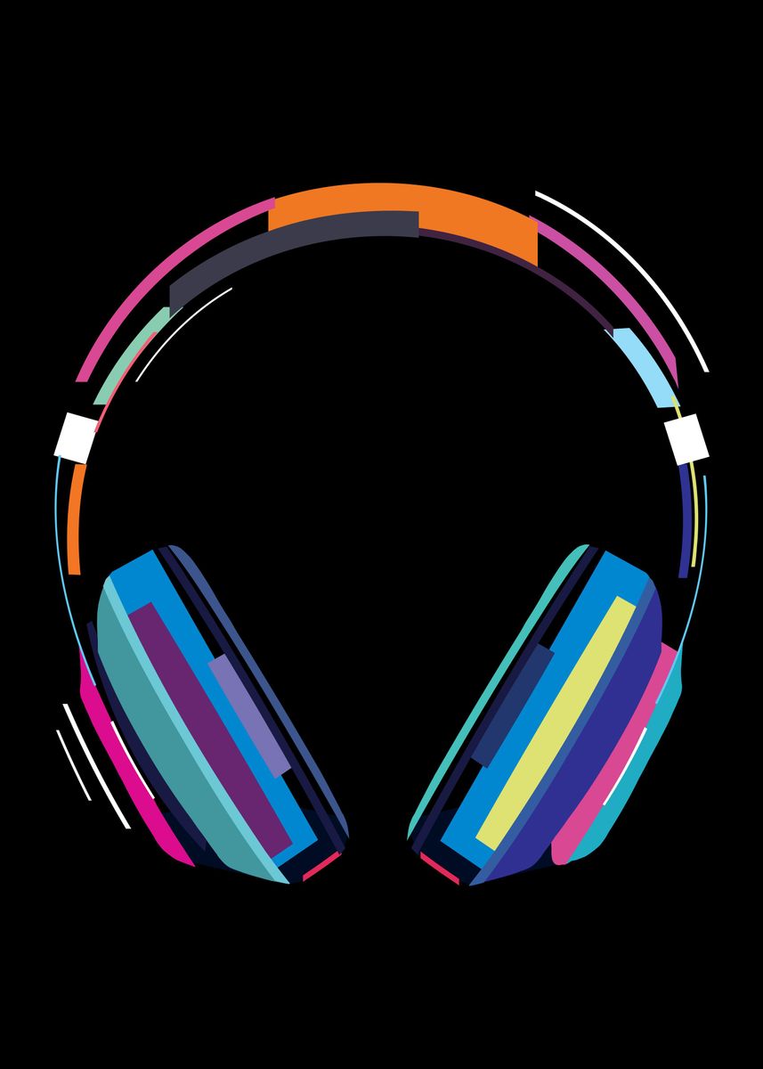 'Abstract headphones' Poster, picture, metal print, paint by Le Duc ...