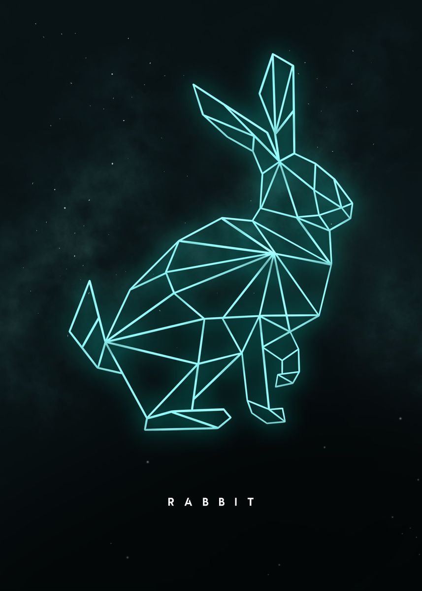 'rabbit stars' Poster, picture, metal print, paint by masn | Displate