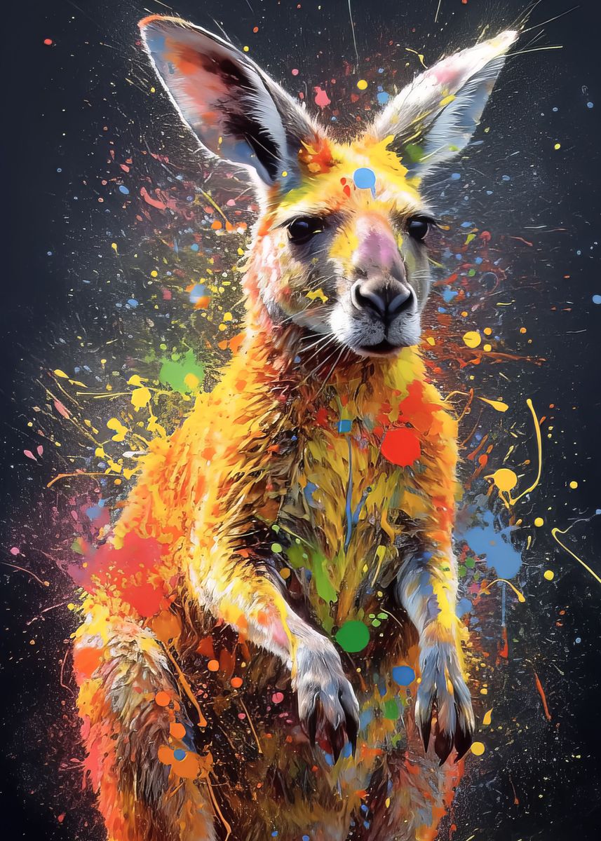 'Kangaroo painting' Poster, picture, metal print, paint by Arnas ...