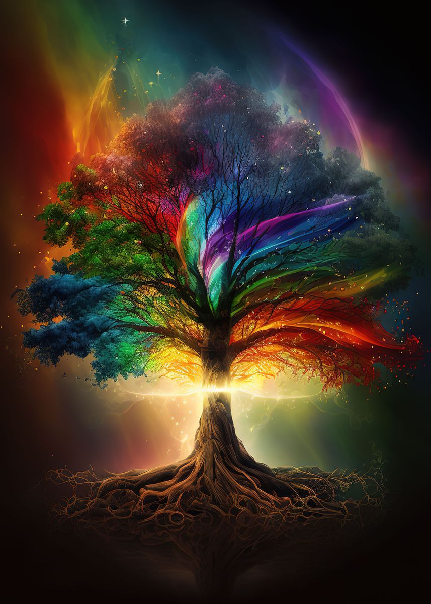 'A galaxy tree ' Poster, picture, metal print, paint by MAD SPACE ...