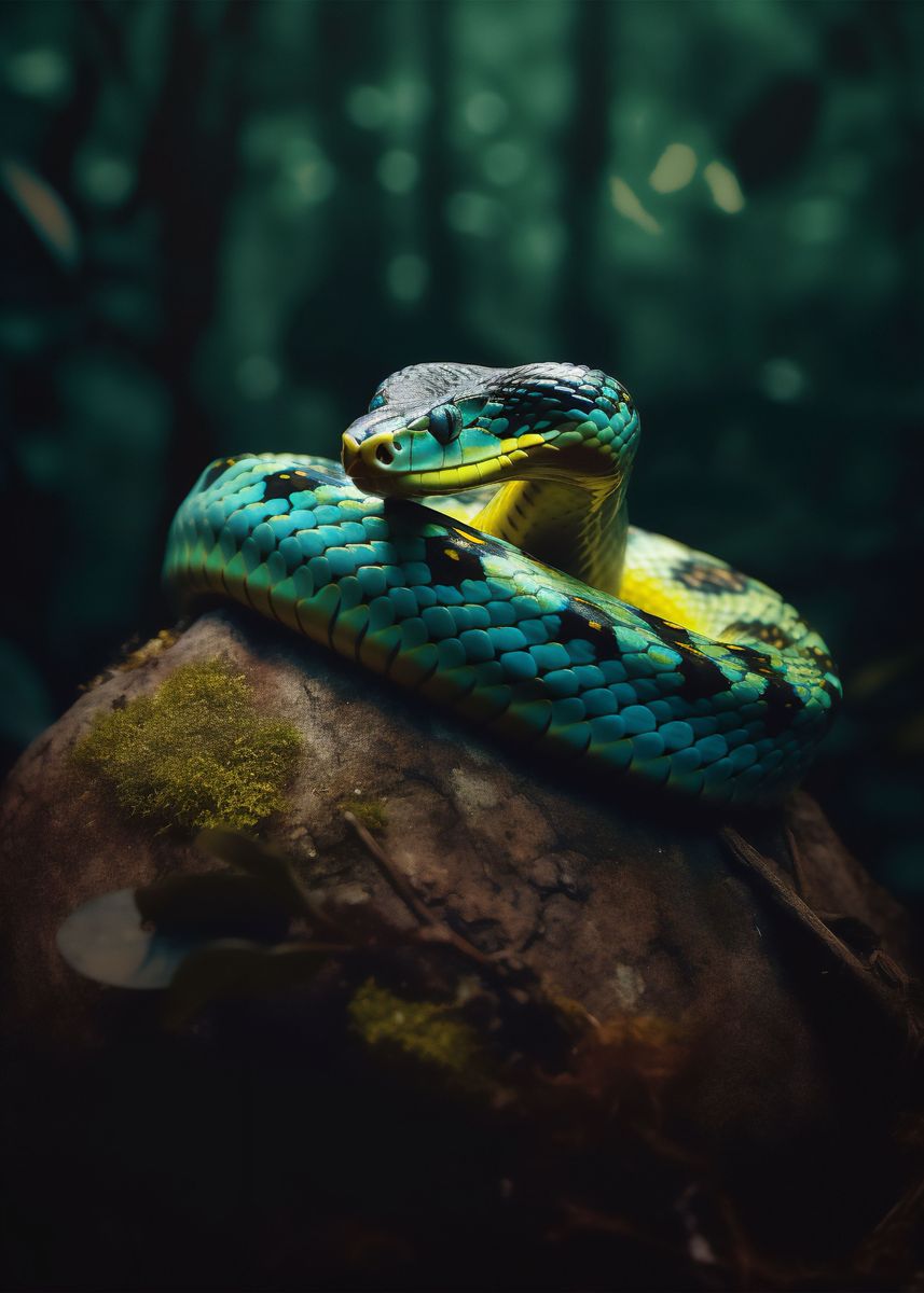 'Serpentine Snake' Poster, picture, metal print, paint by Zooscape ...