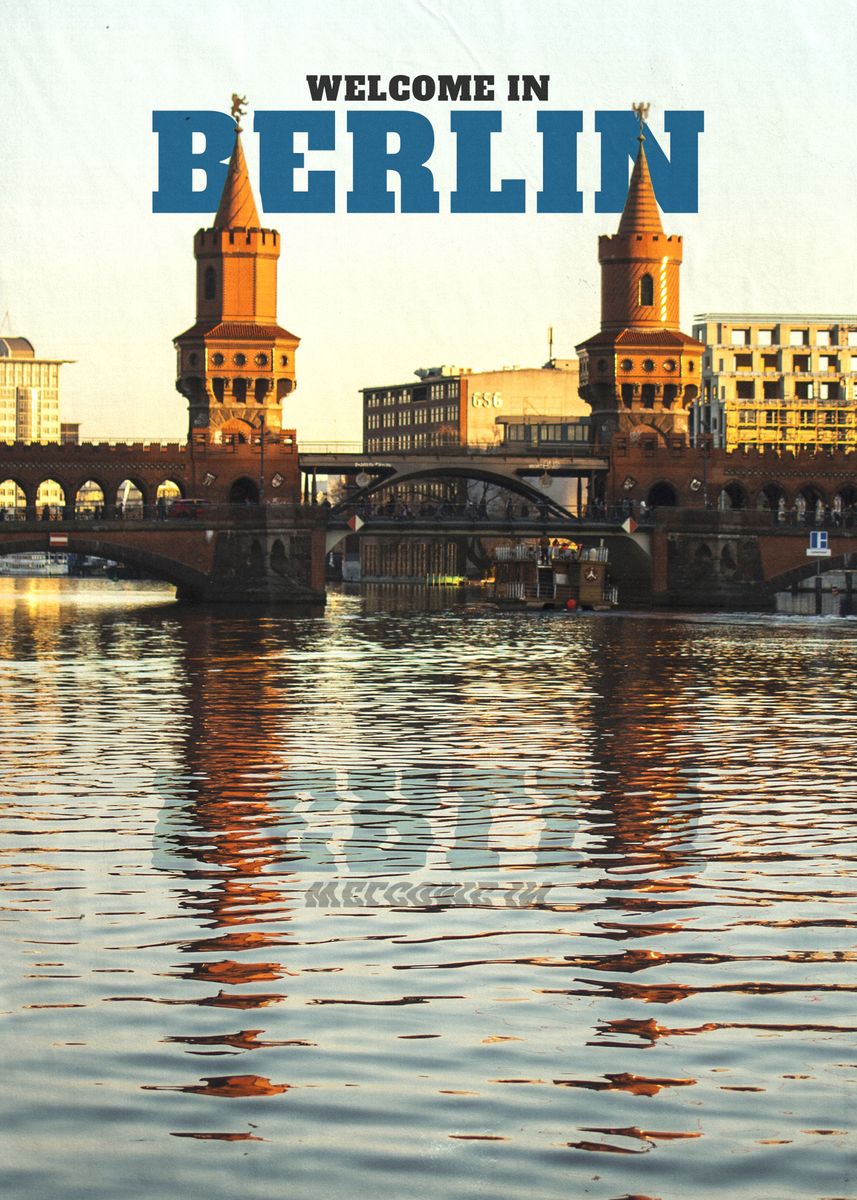 'Berlin City Poster' Poster, picture, metal print, paint by Mari | Displate