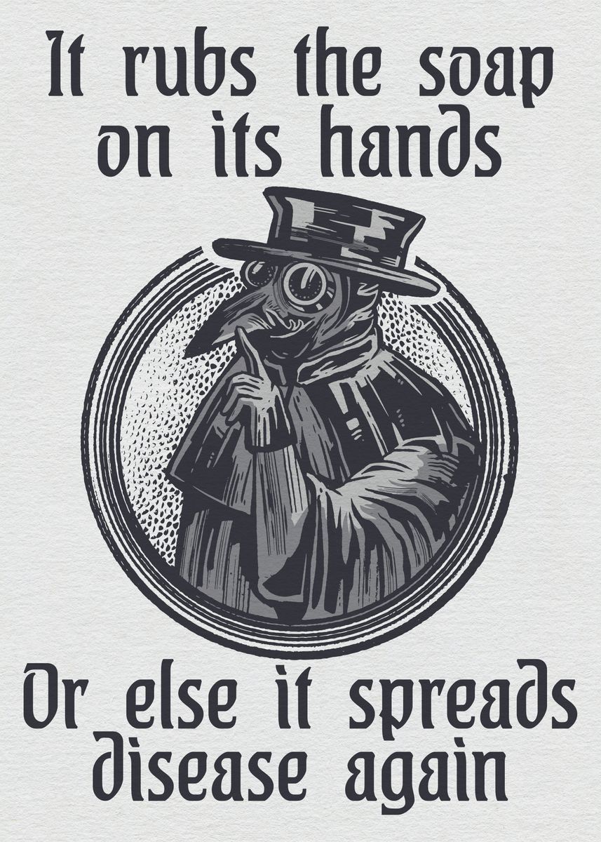 'Funny Gothic Bathroom Deco' Poster, picture, metal print, paint by ...