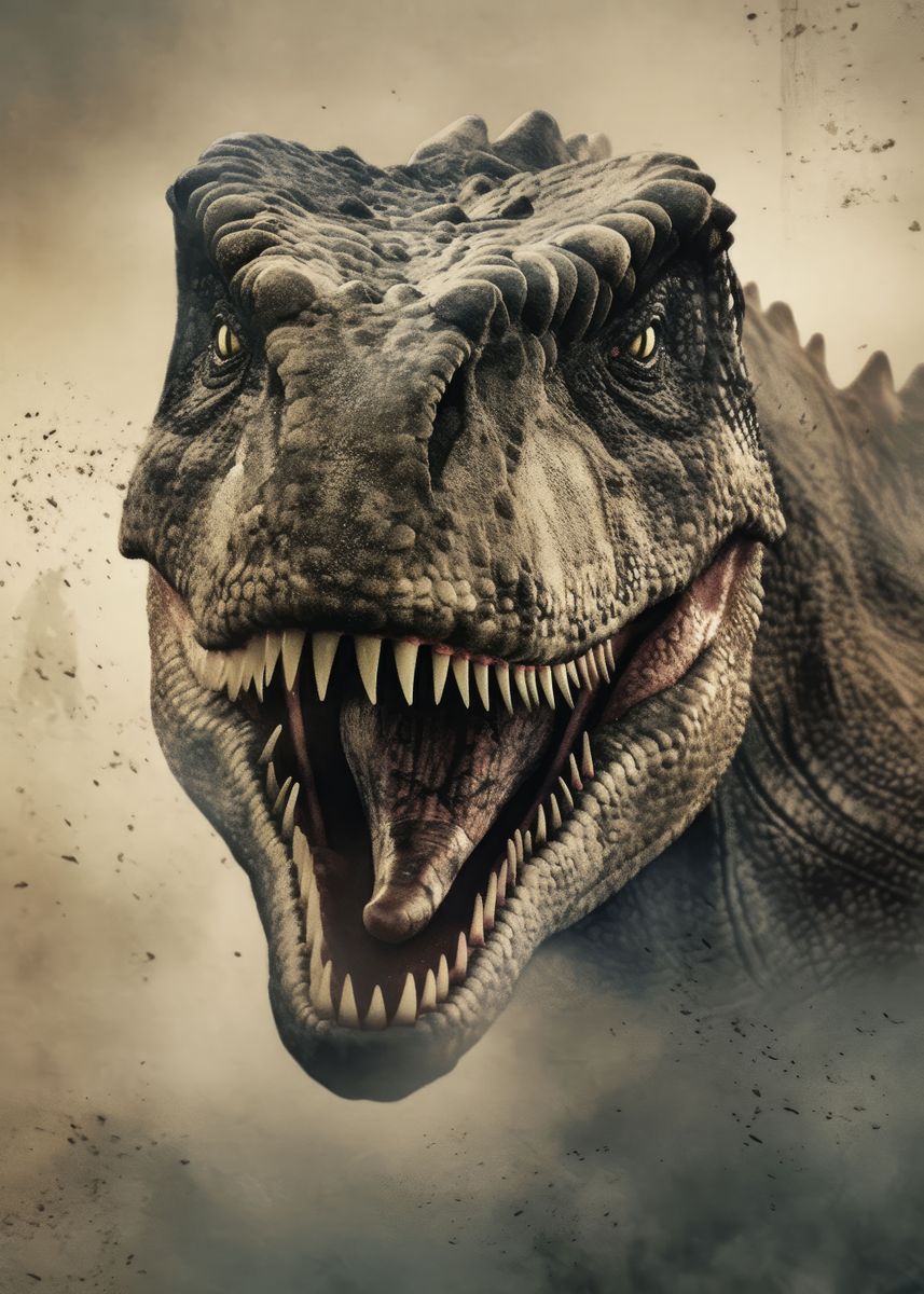 'Vintage Dinosaur T Rex' Poster, picture, metal print, paint by ...