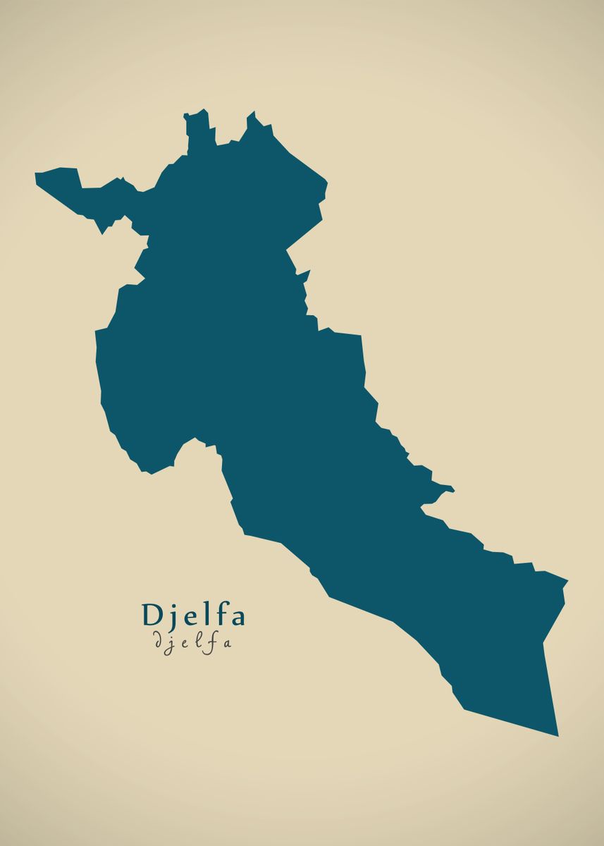 'Djelfa province map' Poster by Ingo Menhard | Displate