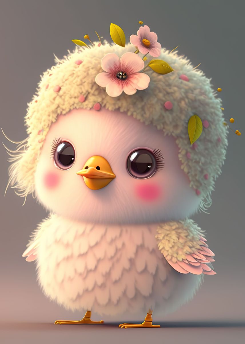 'chicken baby' Poster, picture, metal print, paint by Elain | Displate