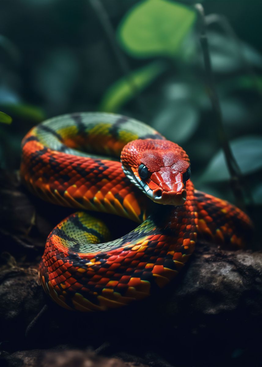 'Sly Snake' Poster, picture, metal print, paint by Zooscape Wildlife ...