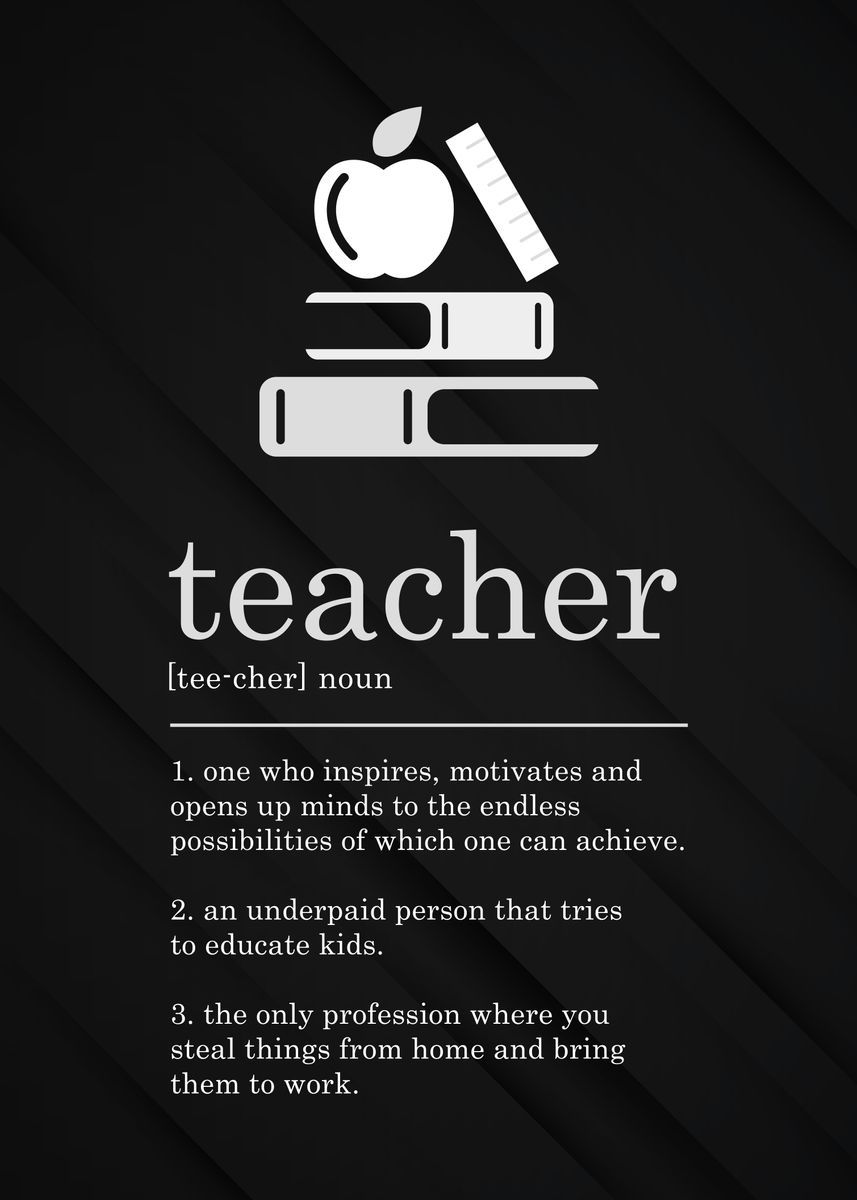 'Funny Teacher Definition' Poster by 84PixelDesign | Displate