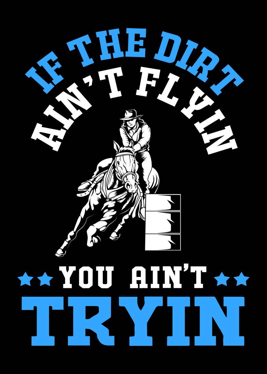 'Funny Barrel Racing' Poster, picture, metal print, paint by FunnyGifts ...