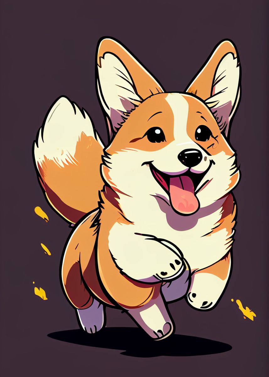 'Cute Corgi Dog Animal' Poster, picture, metal print, paint by Ranking ...