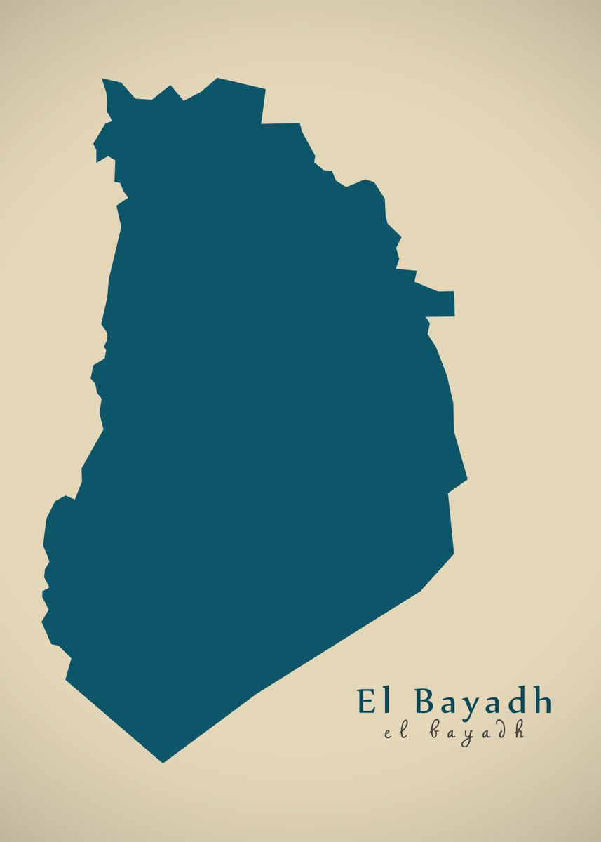 'El Bayadh province map' Poster, picture, metal print, paint by Ingo ...