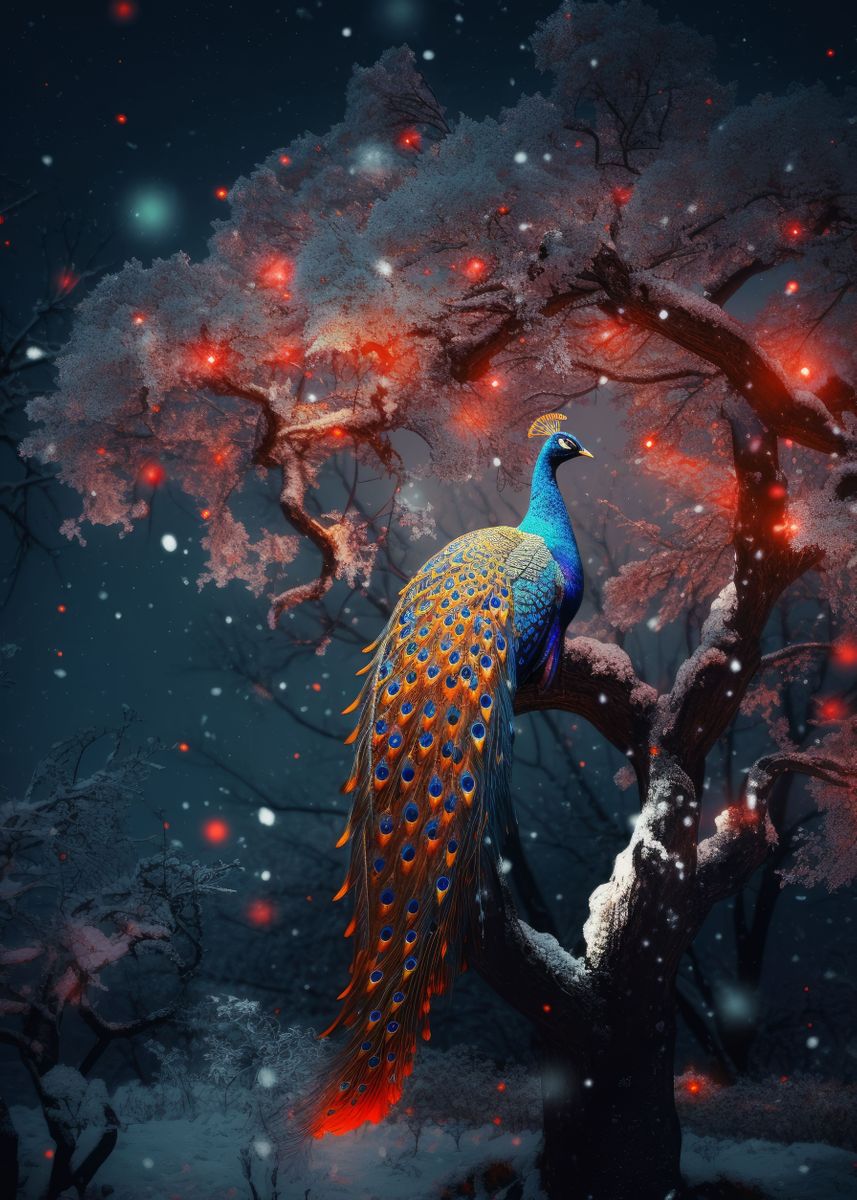 'Peacock in the Park' Poster, picture, metal print, paint by Anxhela ...