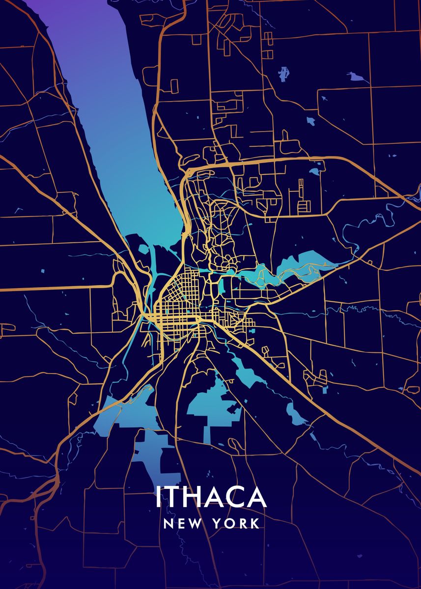 'Ithaca New York' Poster by Miracle Studio | Displate