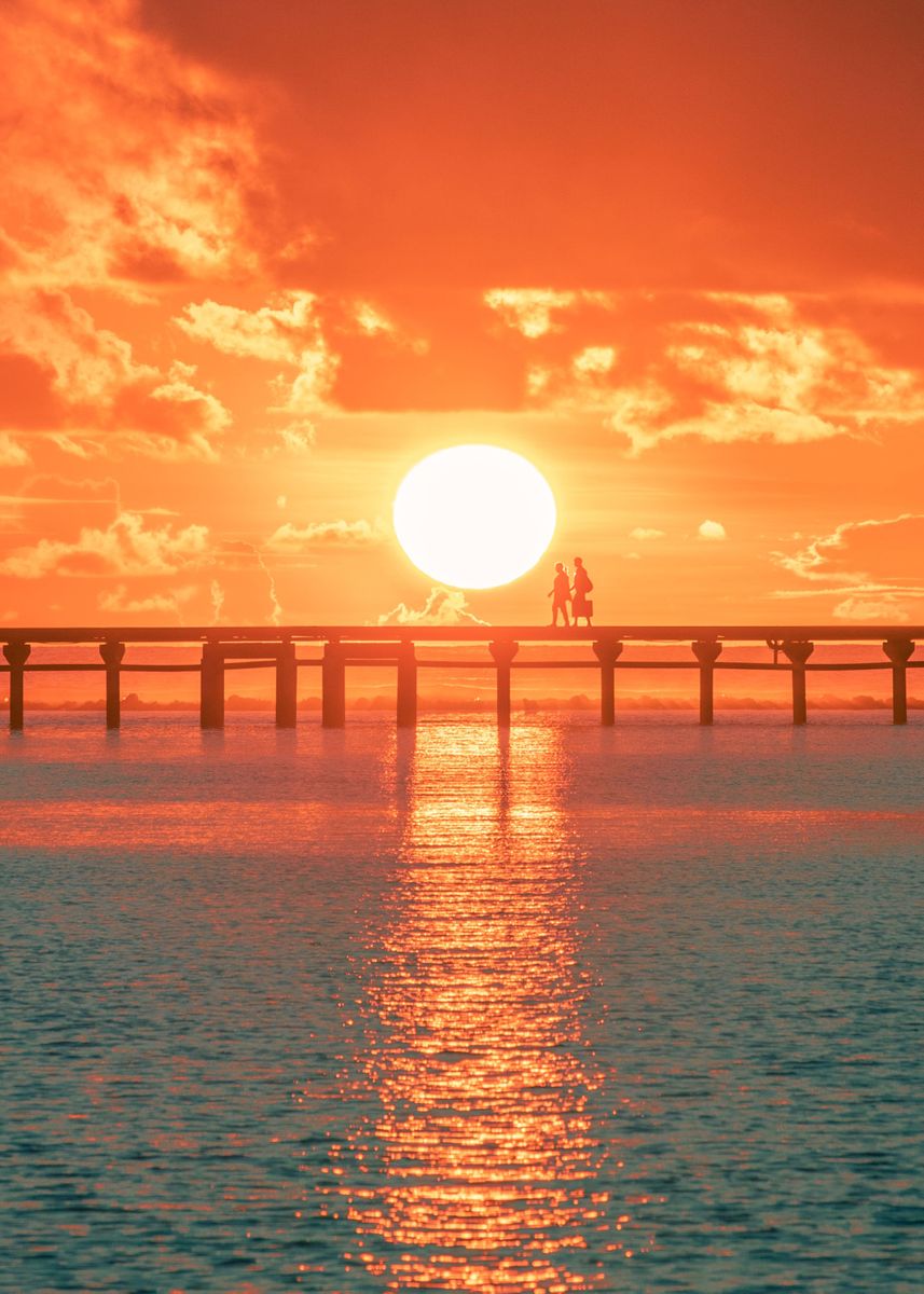 'Sunrise' Poster, picture, metal print, paint by Rijis Art | Displate