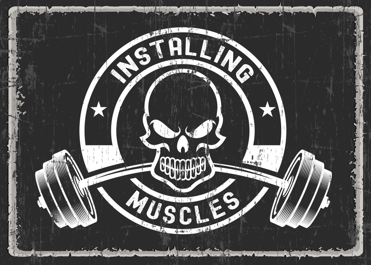 'Installing Muscles Skull' Poster by XandYart | Displate