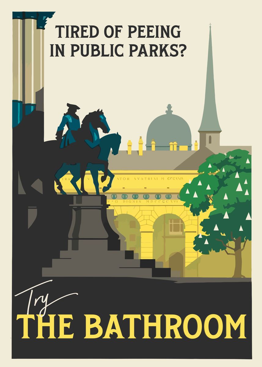 'Funny Art Deco Travel Art' Poster by Mircea | Displate