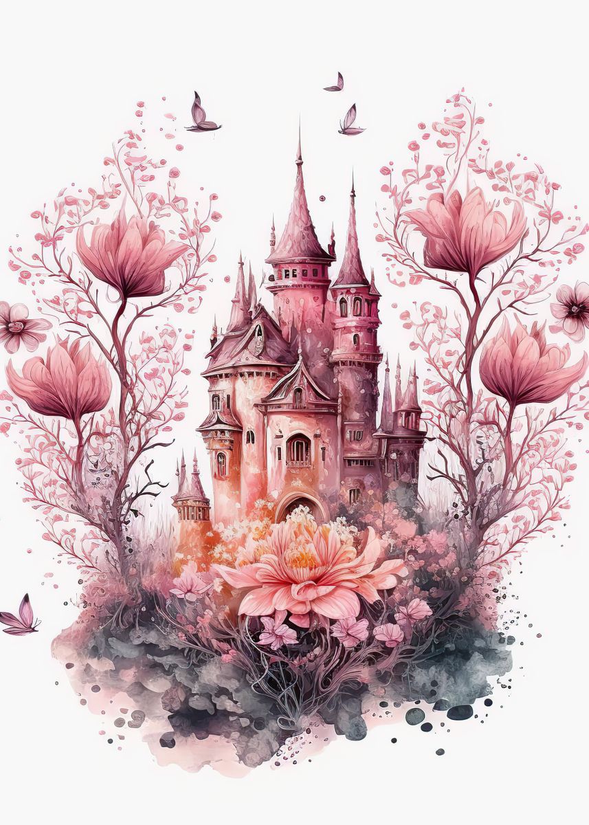 'Castle Landscape' Poster, picture, metal print, paint by Yannis Denton ...