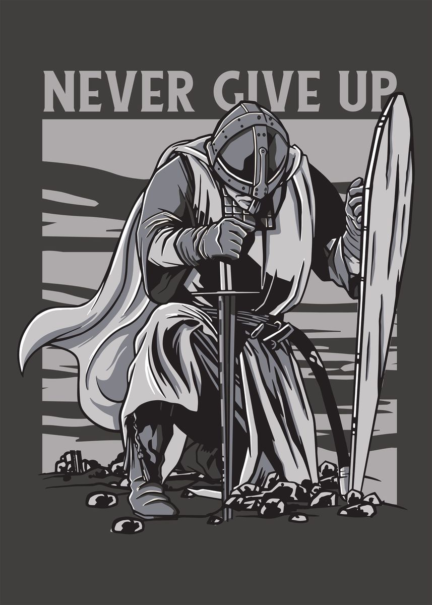 'Brave Knight Quote' Poster, picture, metal print, paint by Dia ...